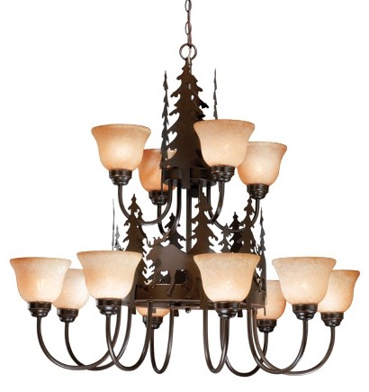 Yellowstone Moose 12 Light Chandelier