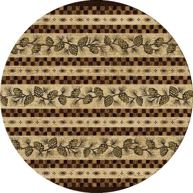 Folk Dance Pine Cone Area Rugs