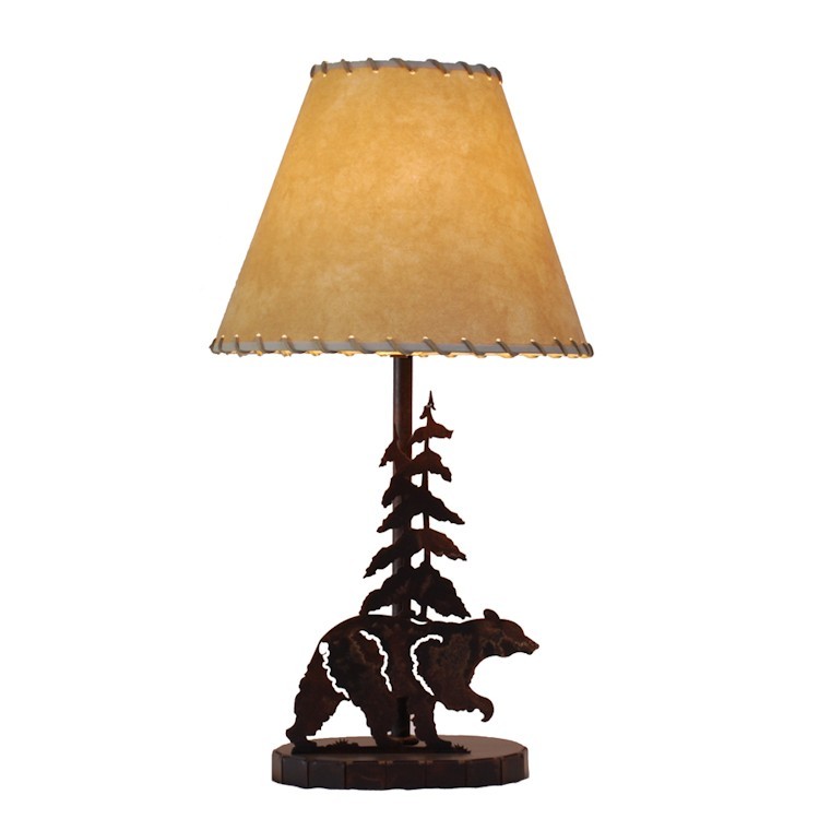 Pine Tree and Bear Table Lamp