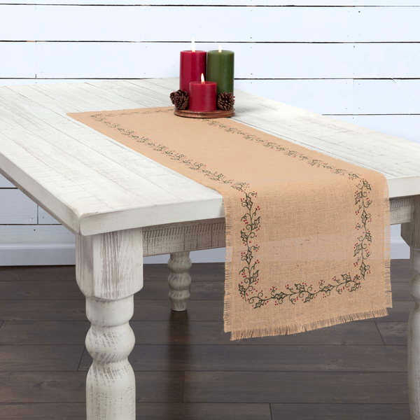 Jute Burlap Ivy table Runner