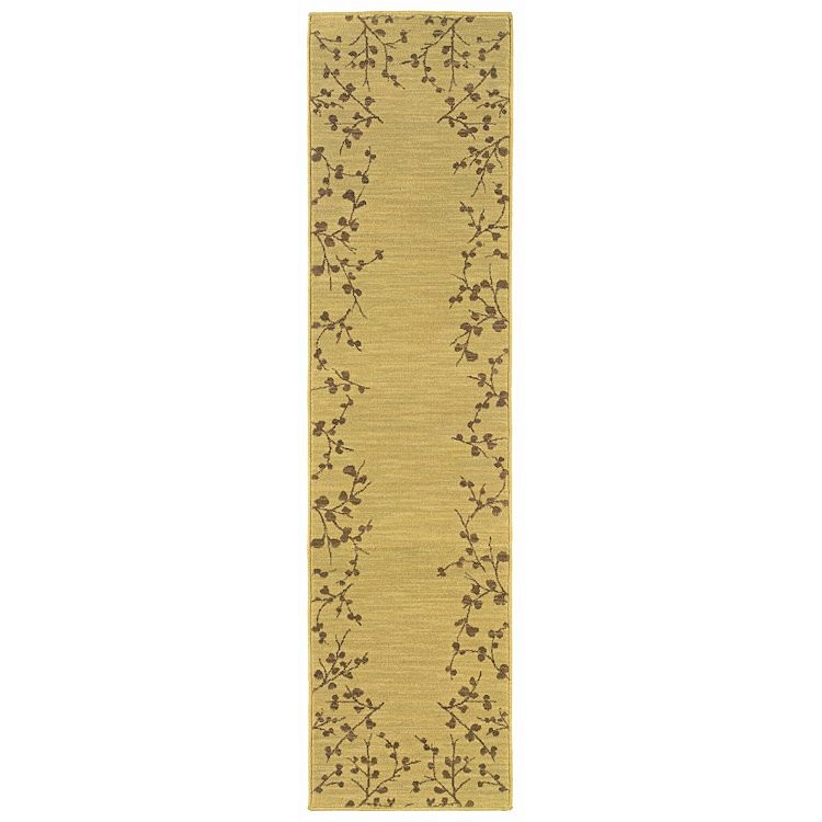 Wheat Tiny Branches Round Rug