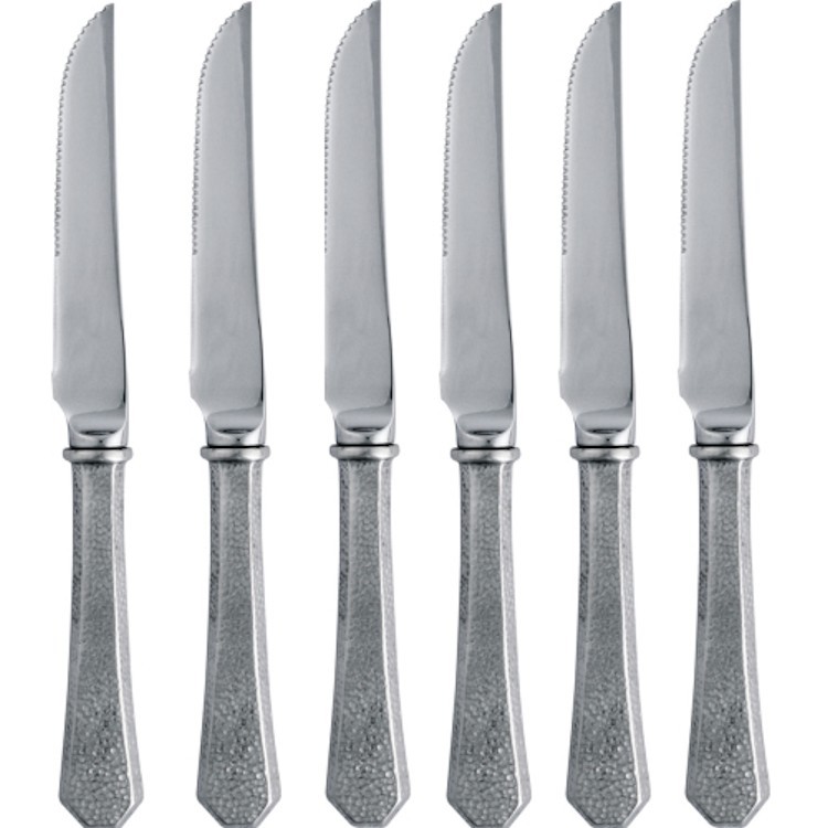 The Hammered Pattern Pewter Five Piece Place Setting